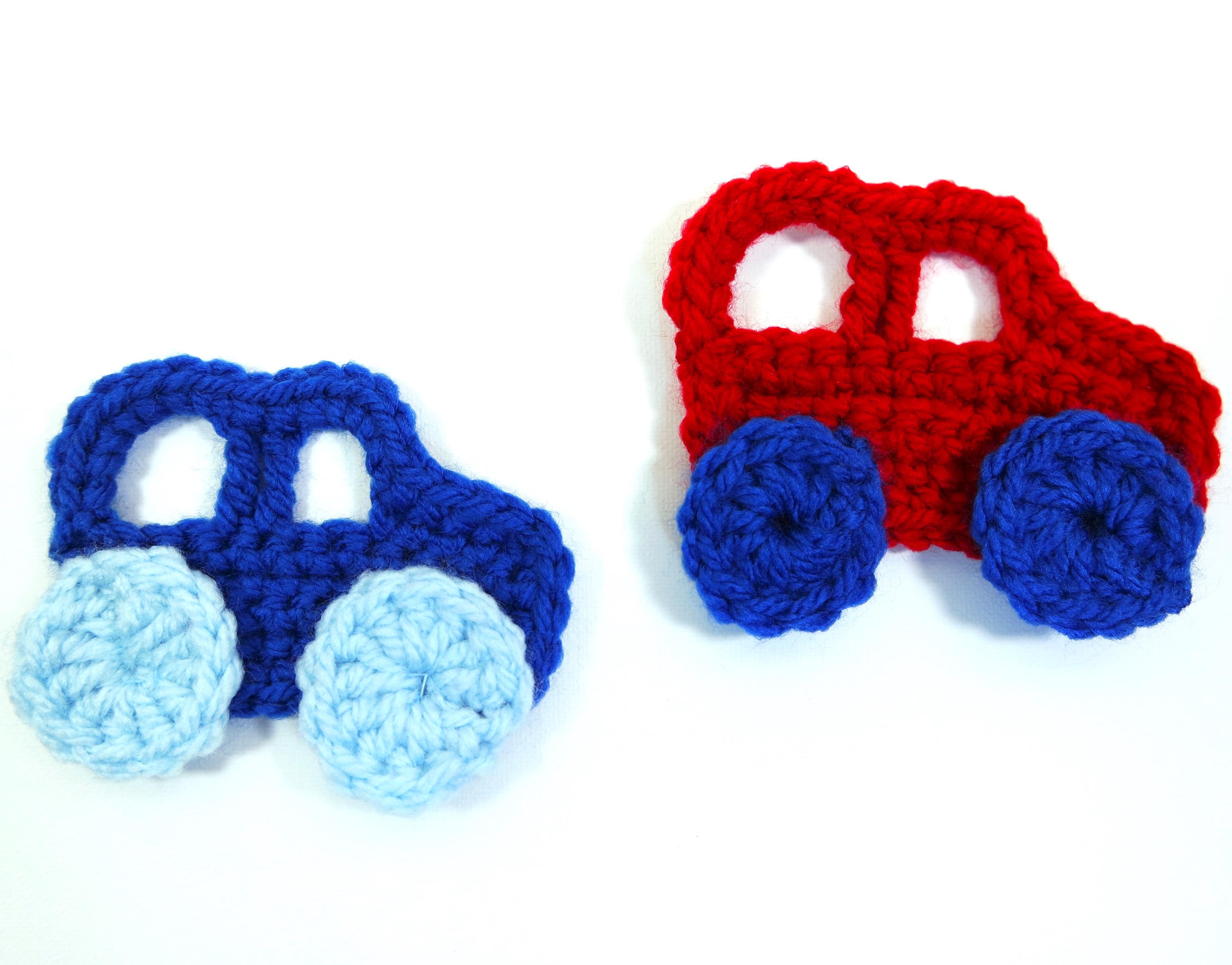 Crochet Pattern Car, Applique, Motif Step by Step + Video - Etsy