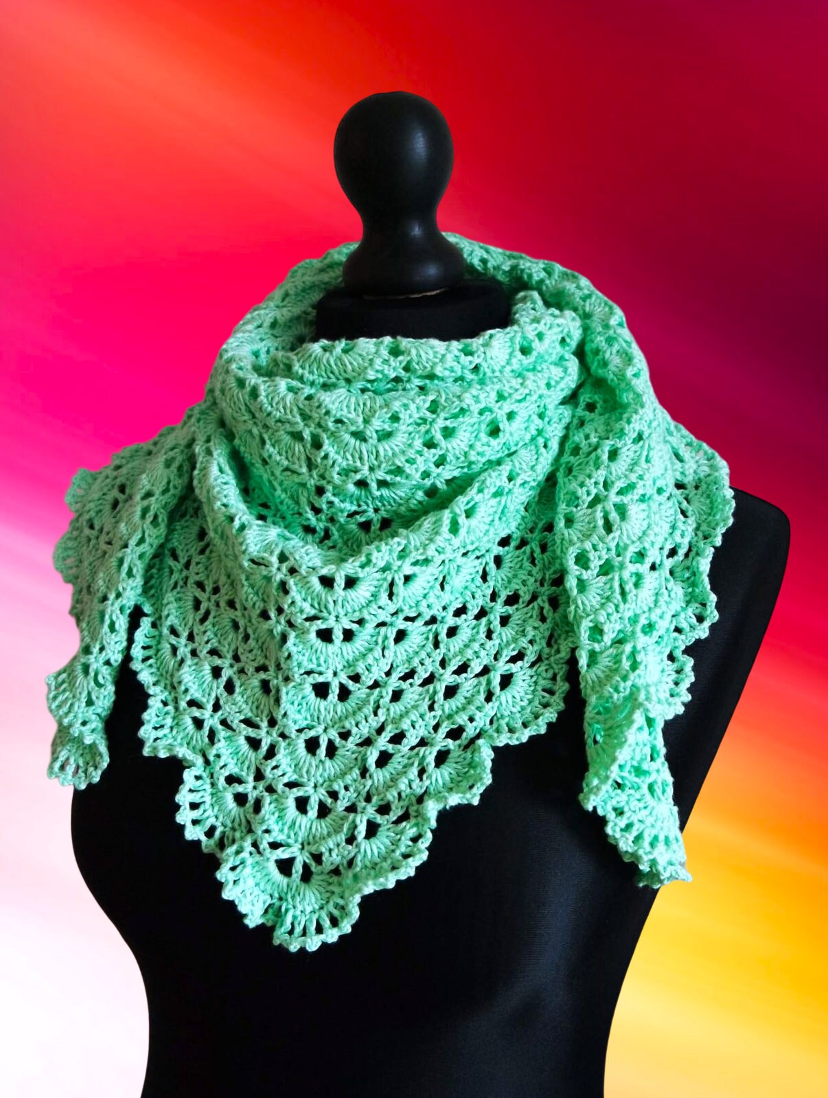 Spring Crochet Triangle Wrap Shawl Pattern Pdf - Etsy