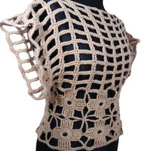 Crochet Easy Beige Top All Sizes Pattern Pdf + Video - Etsy