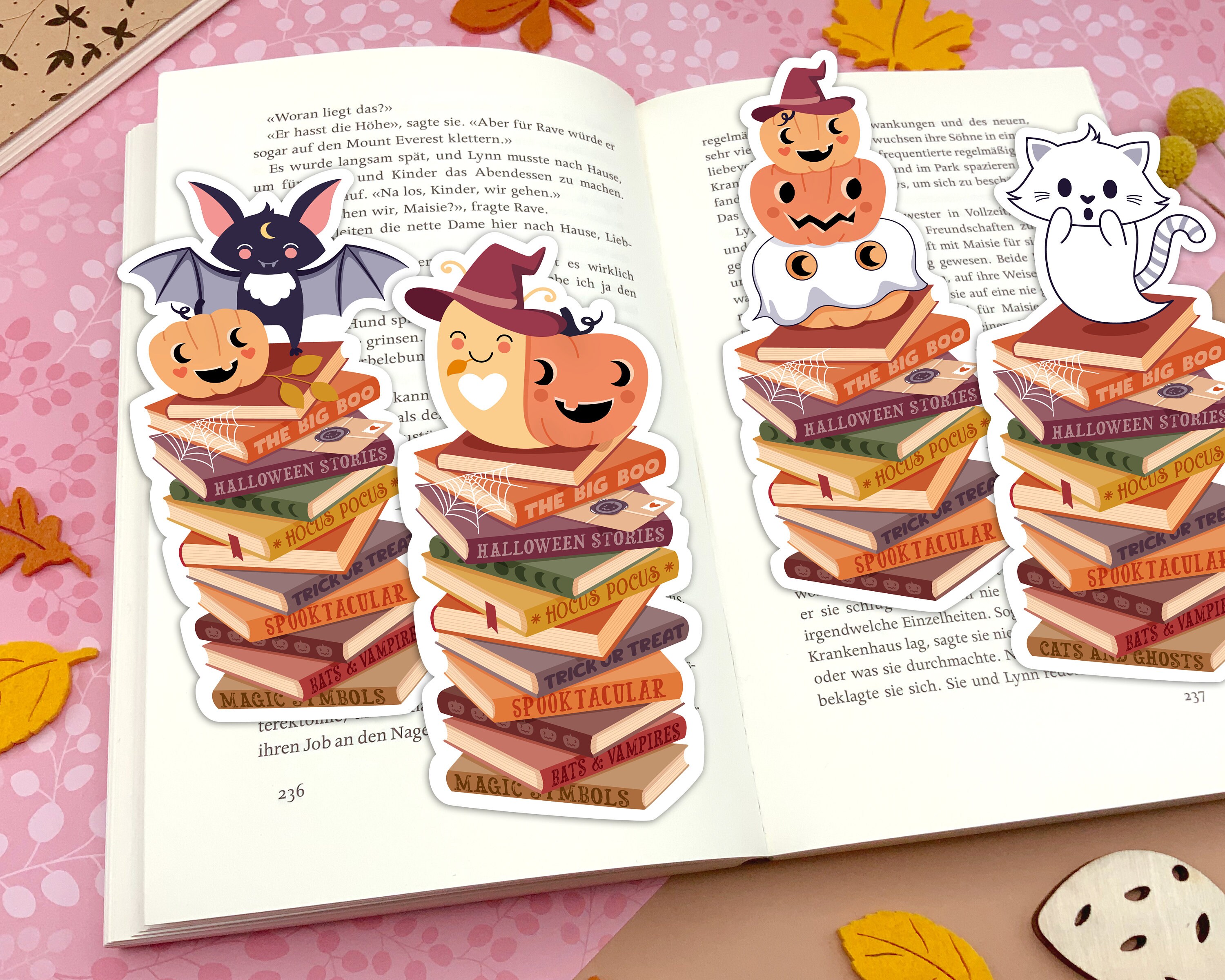 Lesezeichen zu Halloween in Stanzform - Etsy.de