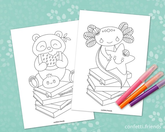 Stack Of Books Coloring Pages