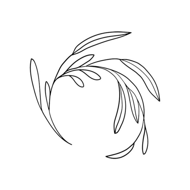 Leaf Line Art Plant Art Botanical Art Wreath Minimal Art - Etsy