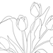 Tulip Line Drawing, Tulip Flower Line Art Digital Print, Flower Line ...