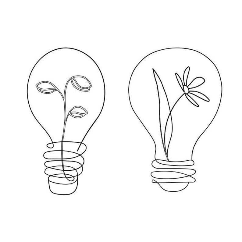 Floral Lightbulb SVG Flower Lamp Svg Wildflowers Svg Flower - Etsy