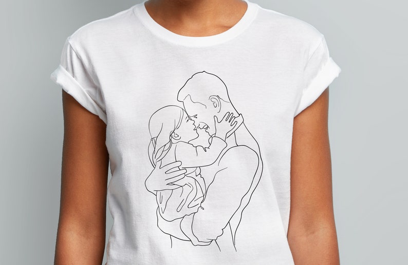Family Line Drawing Dad Svg Bundle Line Art From Photo Dad - Etsy