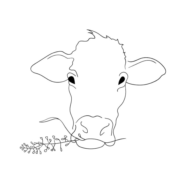 Koe svg, koe hoofd svg, koe met bloem svg, boerderij svg, koe schedel ...
