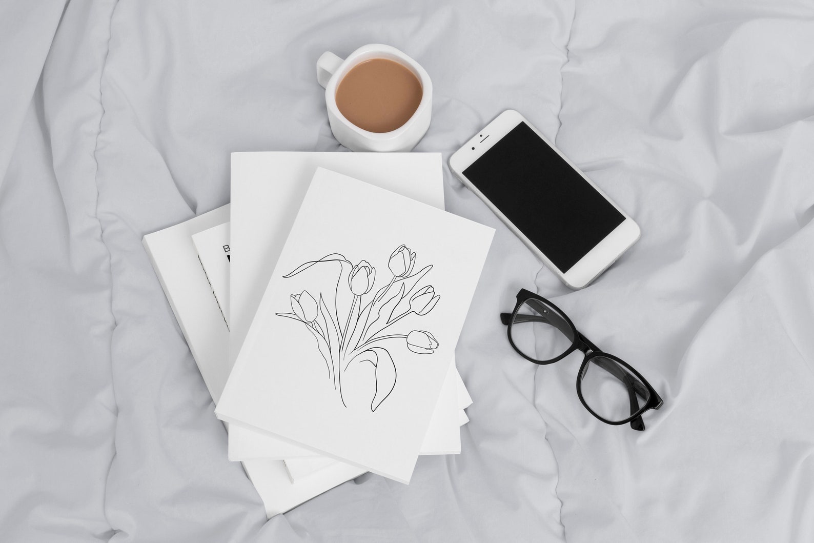 Tulip Line Drawing, Tulip Flower Line Art Digital Print, Flower Line ...