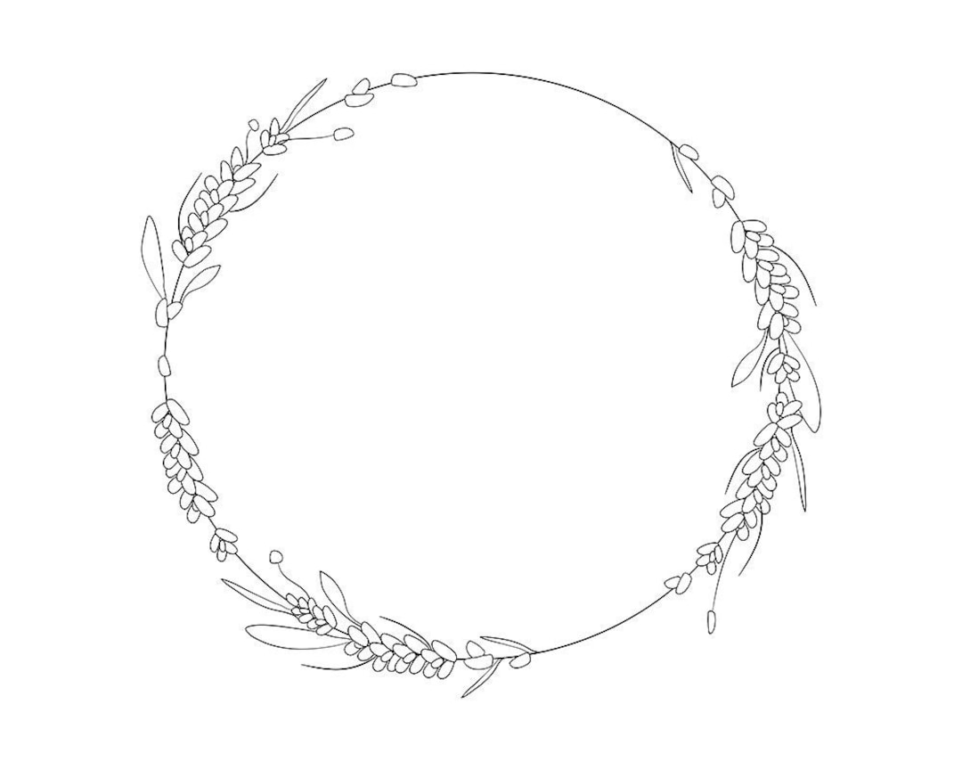 Lavender Circle, Floral Frame Svg, Floral Circle Svg, Lavender Wreath ...