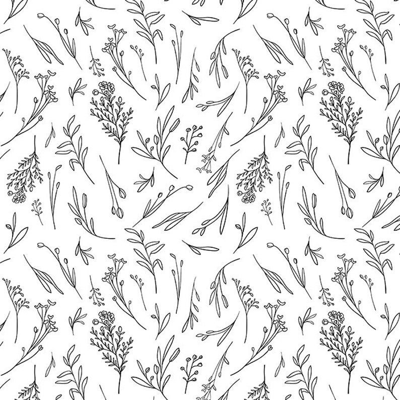 Wildflower Pattern Botanical Pattern Flowers on a White | Etsy