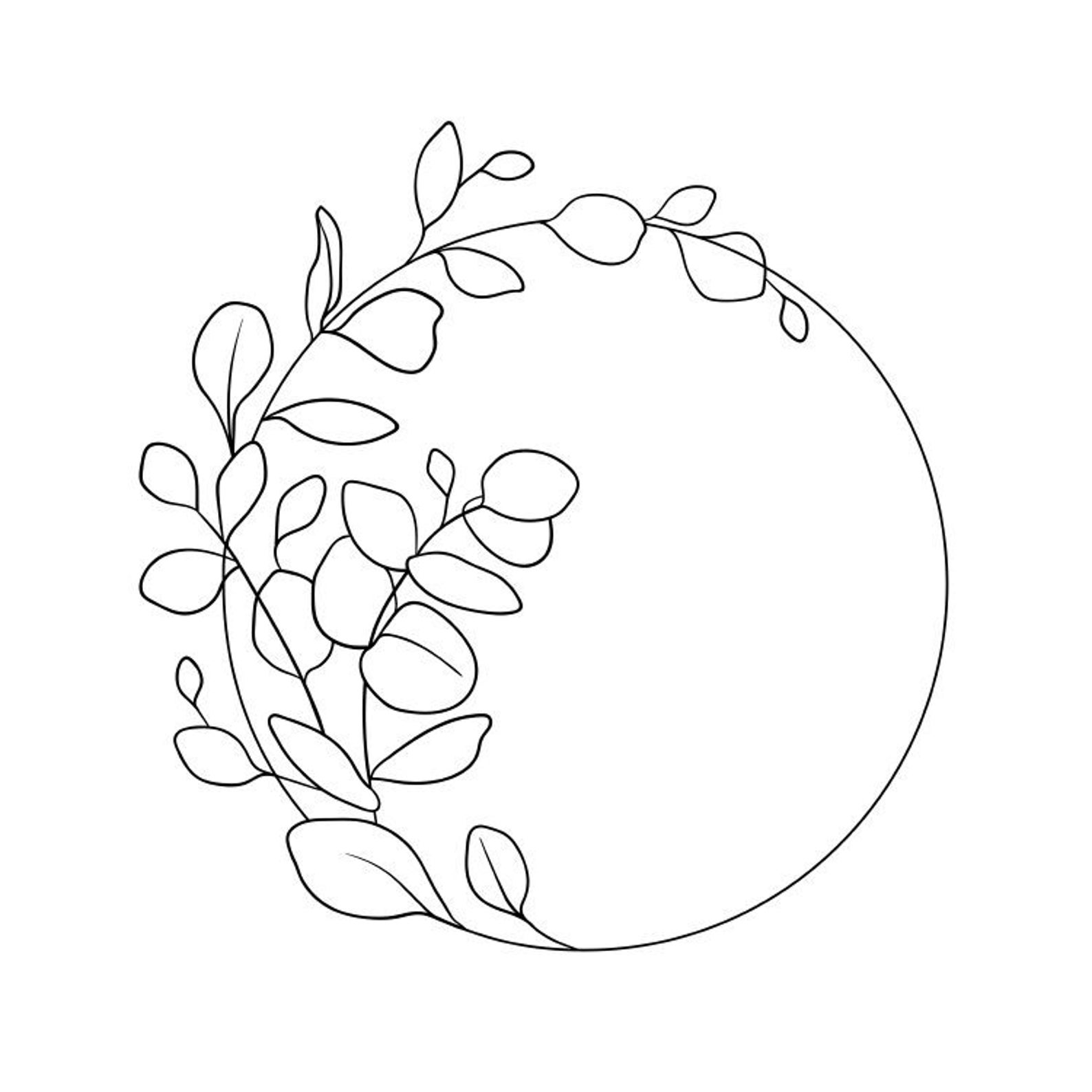 Floral Wreath Svg Leaf Border Svgwreath Svg Leaves Svg - Etsy