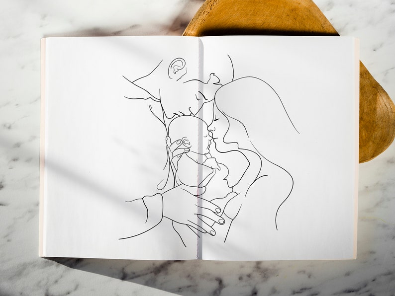 Custom Portrait From Photo Custom Line Drawing Personalized - Etsy
