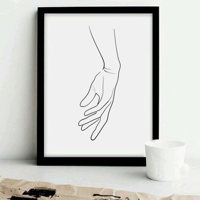 Black and White Hands Svg Hand Line Art Drawing Hand Poster | Etsy
