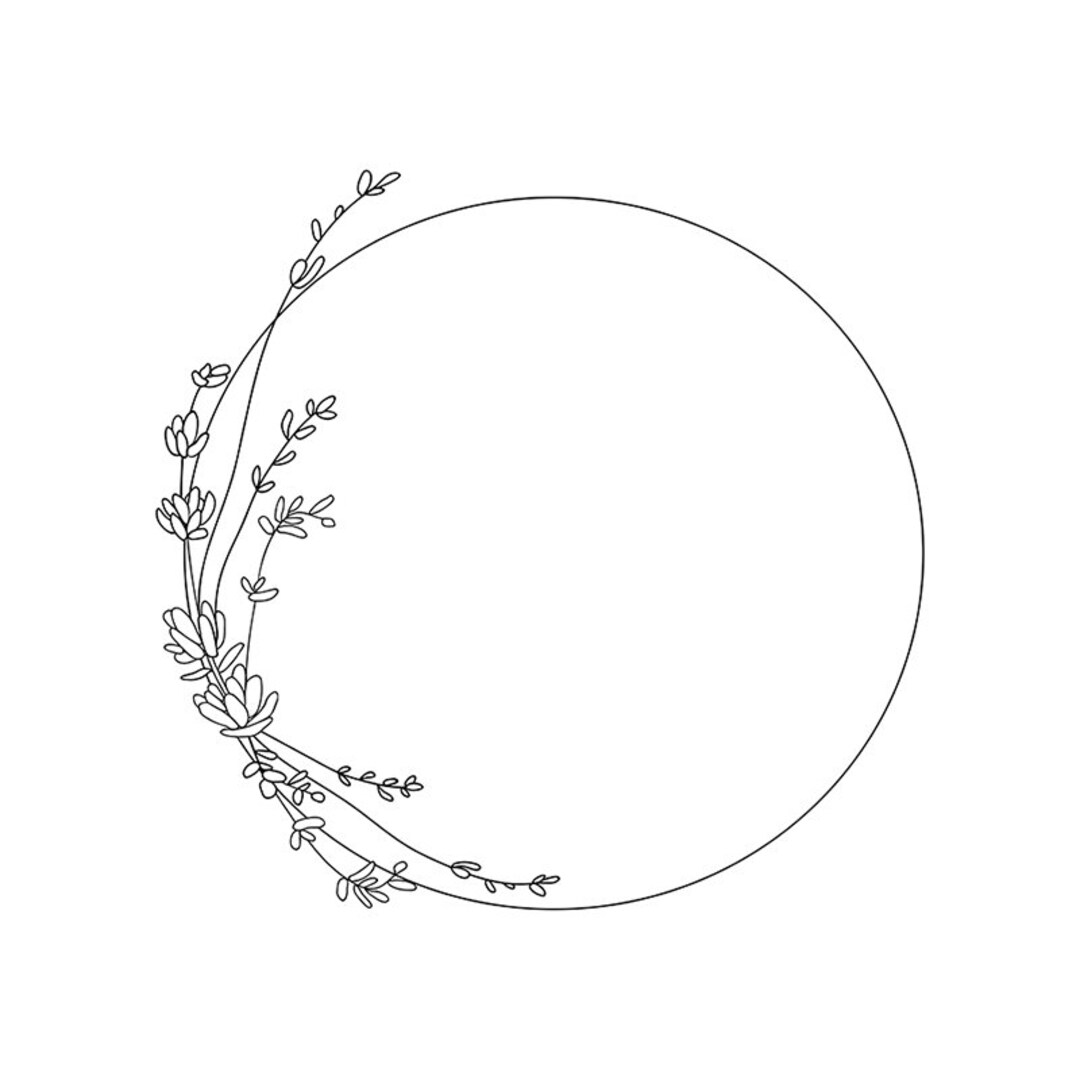 Lavender Wreath Drawing