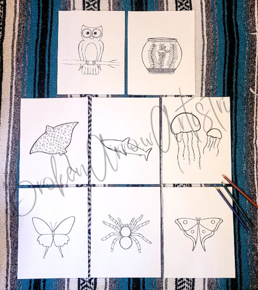 Living Creatures Coloring Pages - Etsy