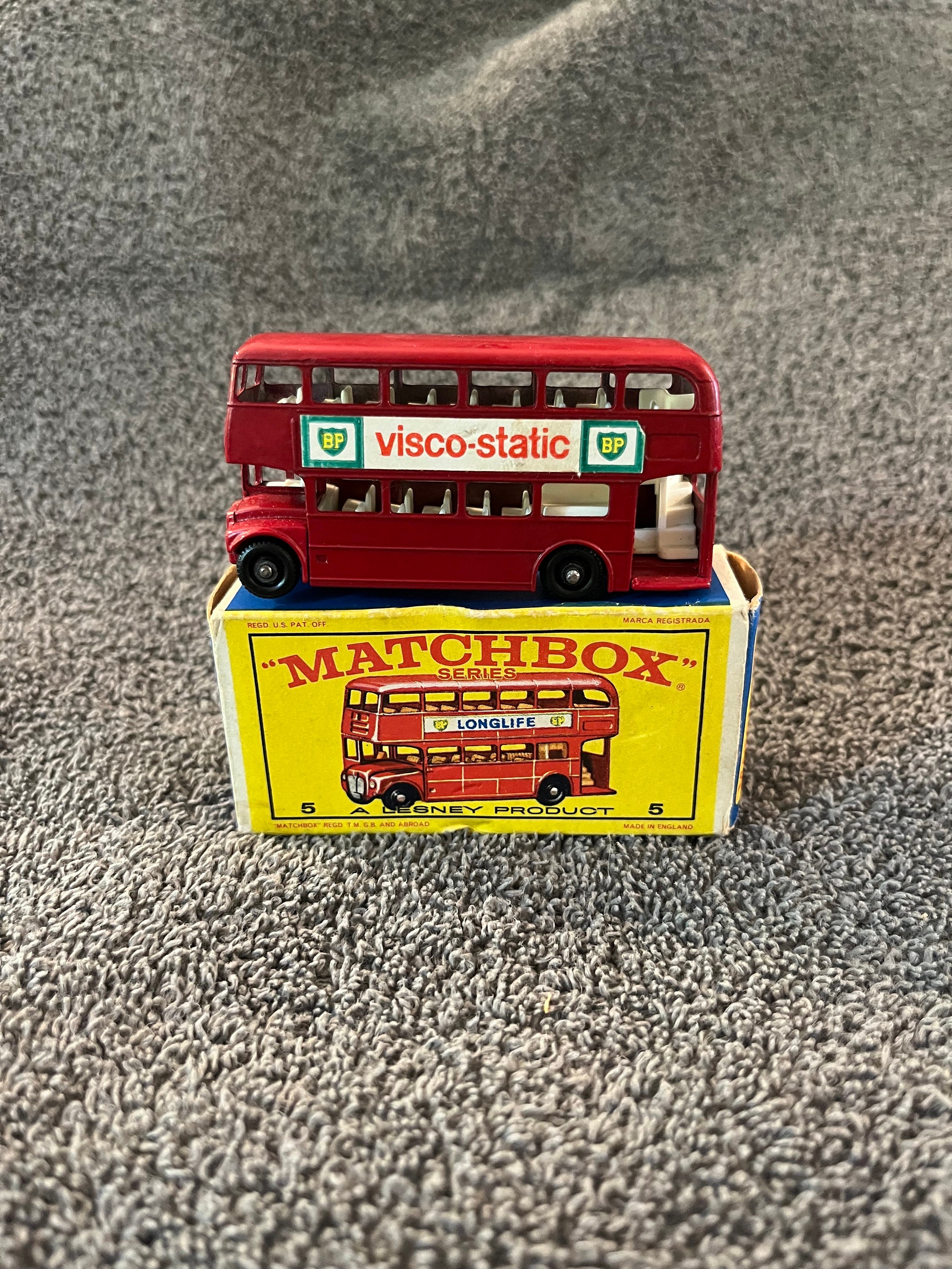 Vintage Matchbox No. 5 Route Master Bus With Decals “BP Visco Static ...