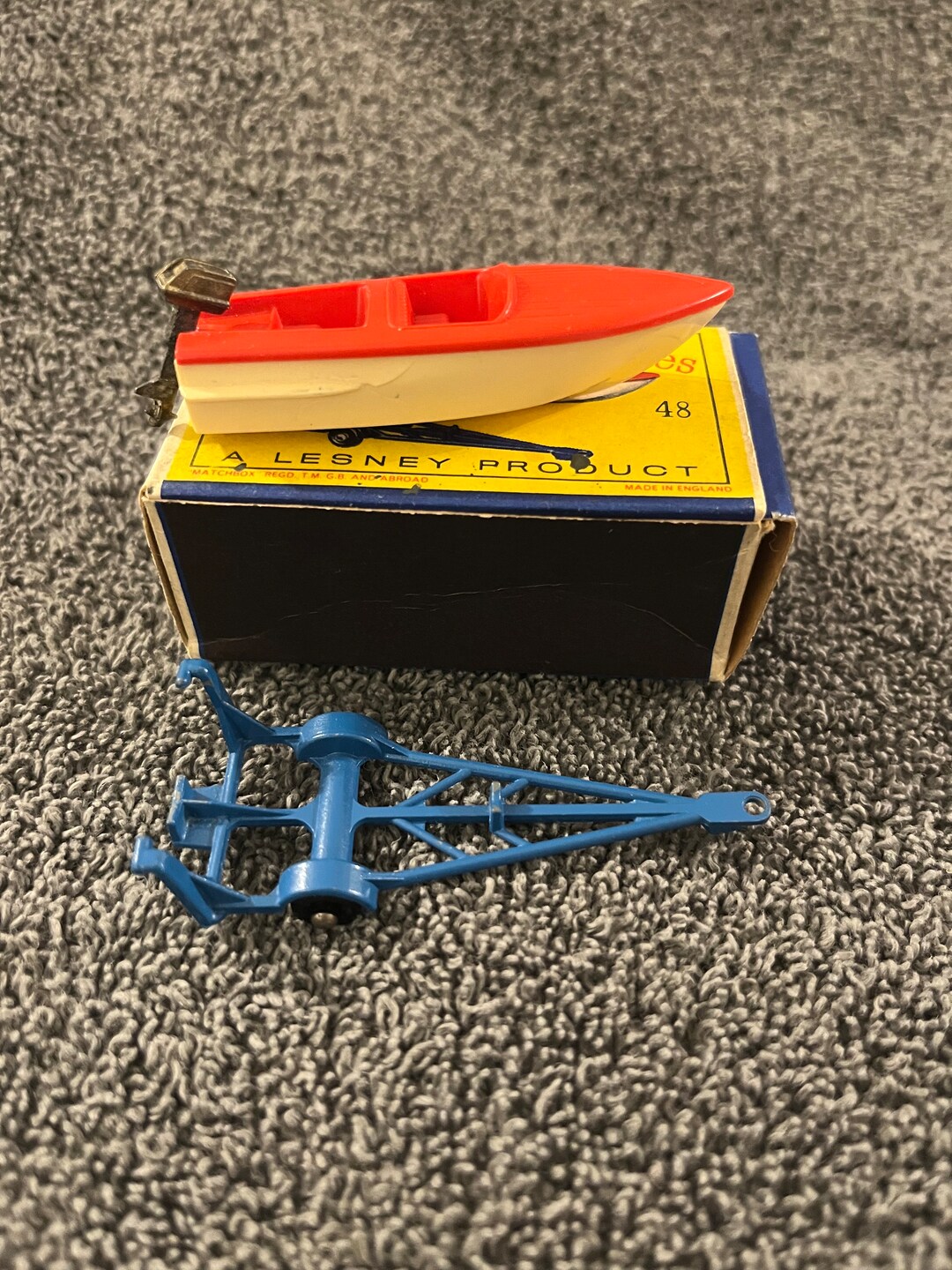 Vintage Matchbox No. 48 Sports Boat With Trailer. - Etsy
