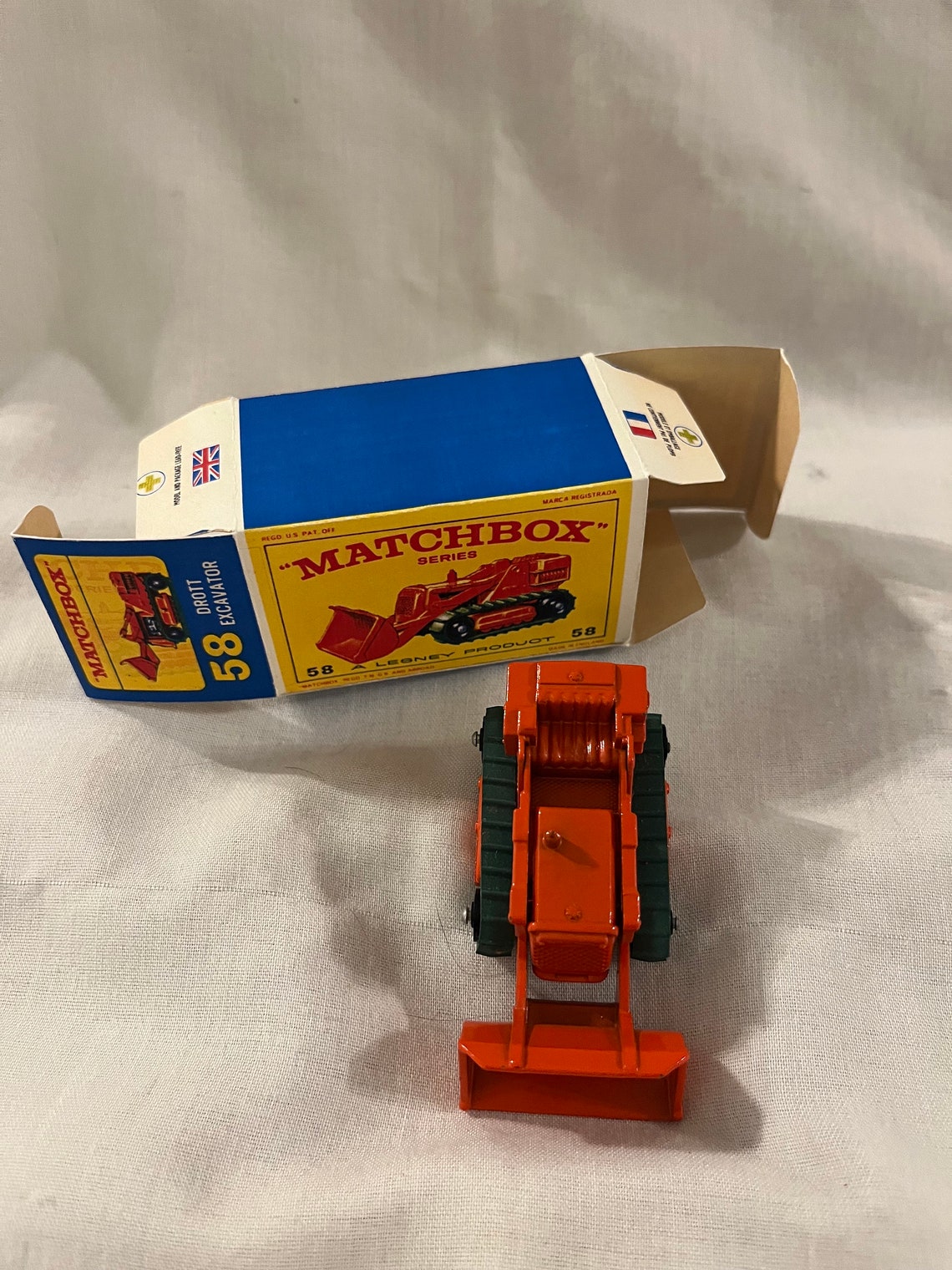 Vintage Matchbox No 58. Drott Excavator. Orange With Green Treads. - Etsy