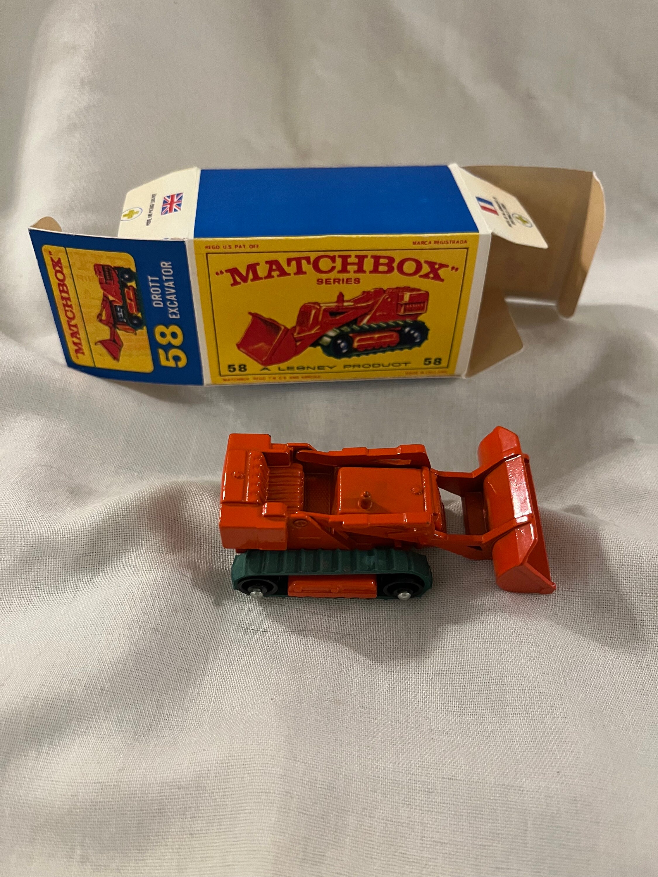 Vintage Matchbox No 58. Drott Excavator. Orange With Green Treads. - Etsy