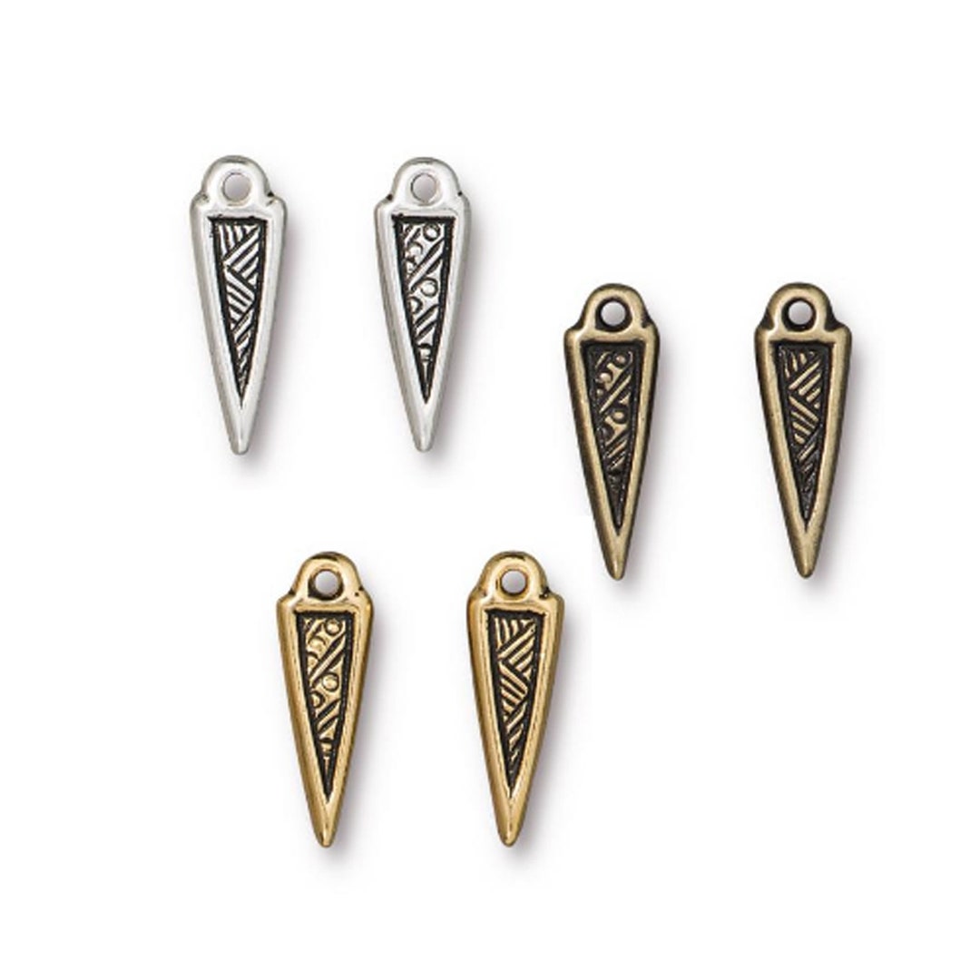 4 Pc Tierracast "woven Spike" Charms / 3 Colors to Choose From ...