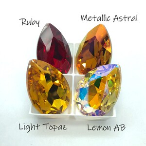 1pc 20x30mm Faceted Pear Crystal Stones / Multiple Colors / - Etsy