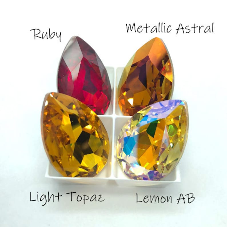 1pc 20x30mm Faceted Pear Crystal Stones / Multiple Colors! / Crystal ...