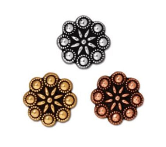 1 pc TierraCast Rosette Button / 3 colors to | Etsy