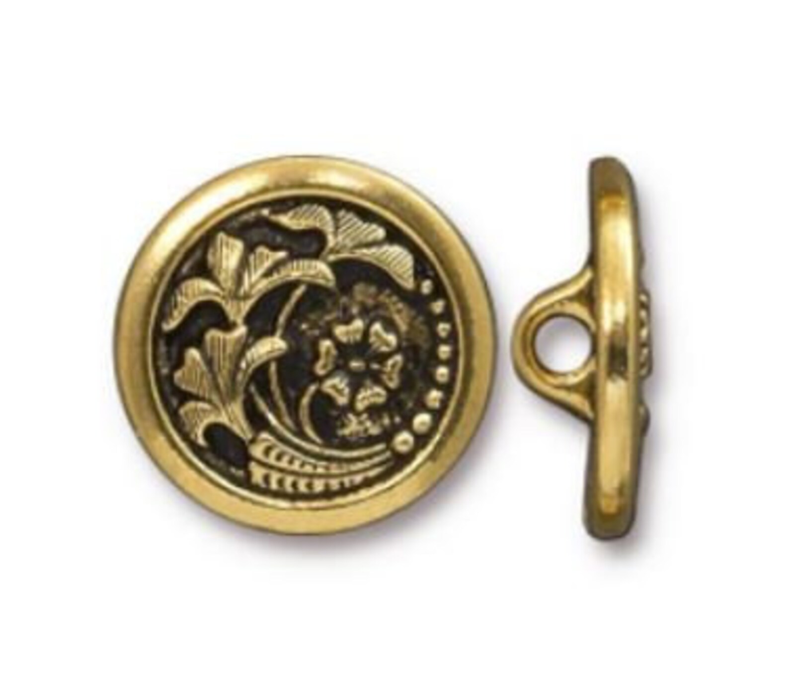 2 Pc Tierracast "czech Flower" Buttons / 3 Colors to Choose From ...