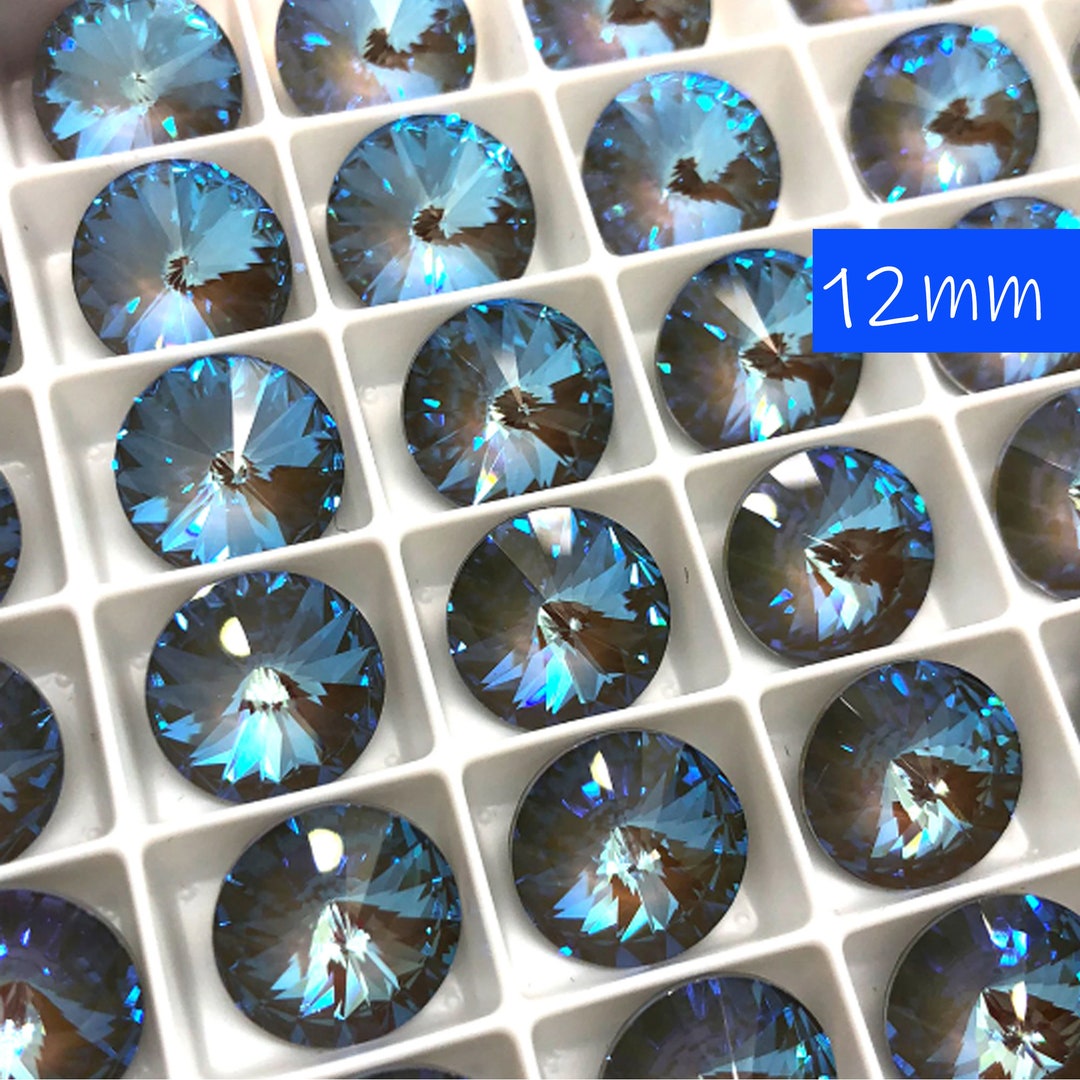 4pc 12mm Serene Grey Delite Swarovski Crystal Rivolis / Article # 1122 ...