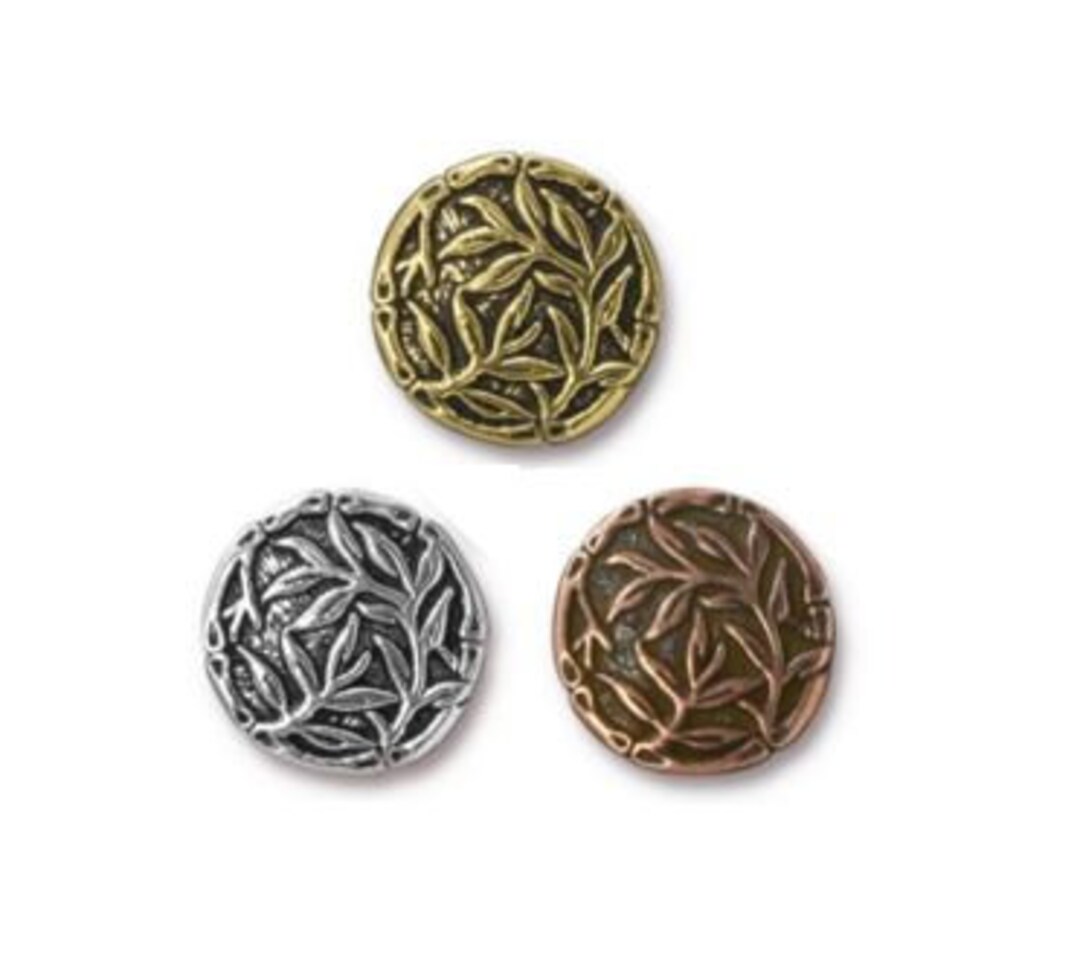 2 Pc Tierracast "bamboo" Buttons / 3 Colors to Choose From! / Pewter ...