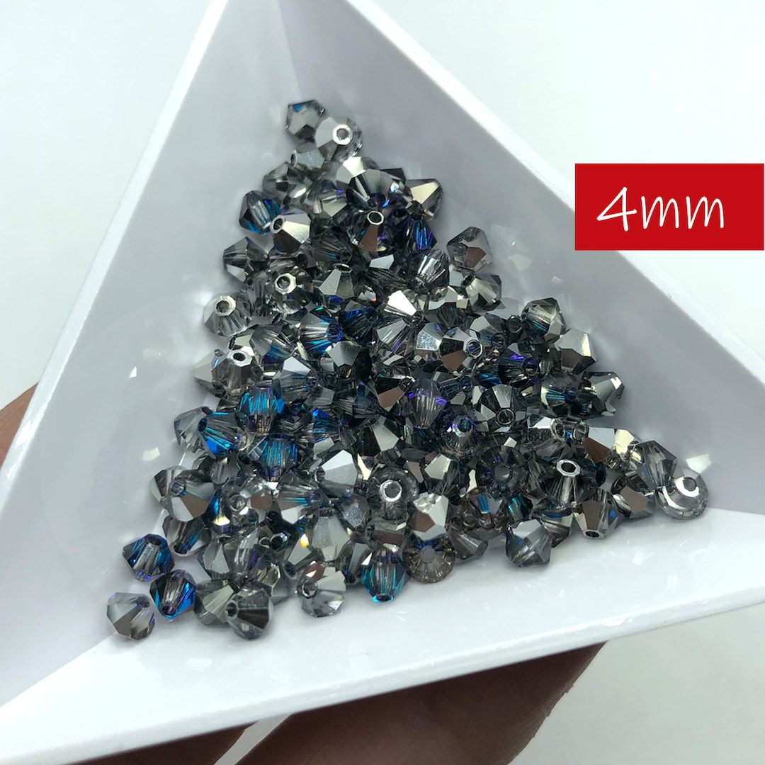 144pc 4mm Crystal Bermuda Blue Preciosa Crystal Bicones / Article #5328 ...