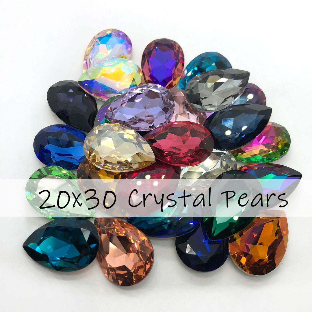 1pc 20x30mm Faceted Pear Crystal Stones / Multiple Colors! / Crystal ...
