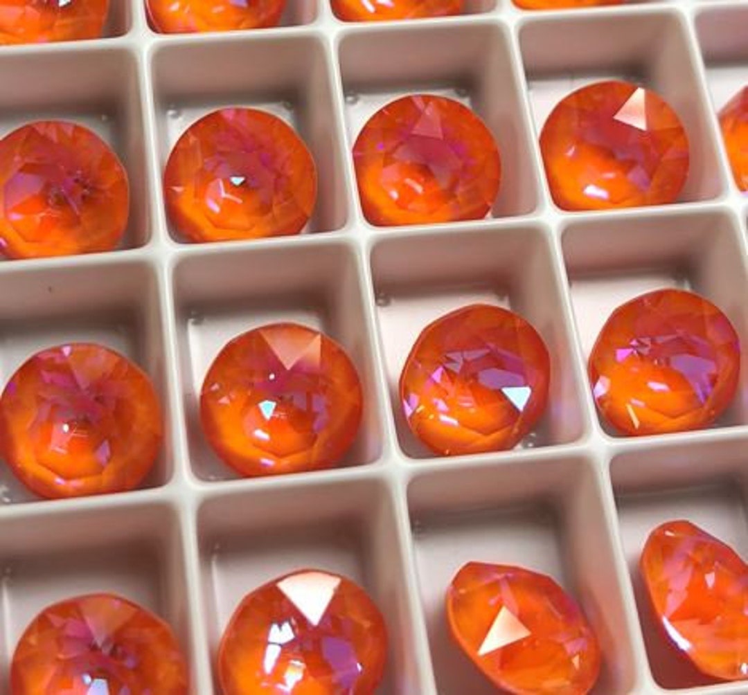 6pc SS39 Orange Glow Delite Brilliance Chatons / Article # 1088 ...