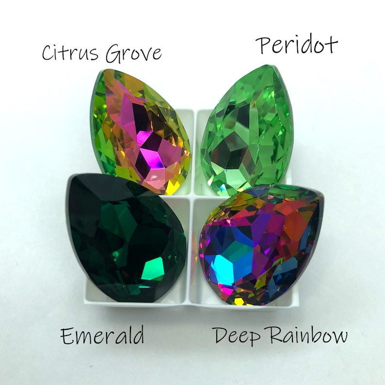 1pc 20x30mm Faceted Pear Crystal Stones / Multiple Colors! / Crystal ...
