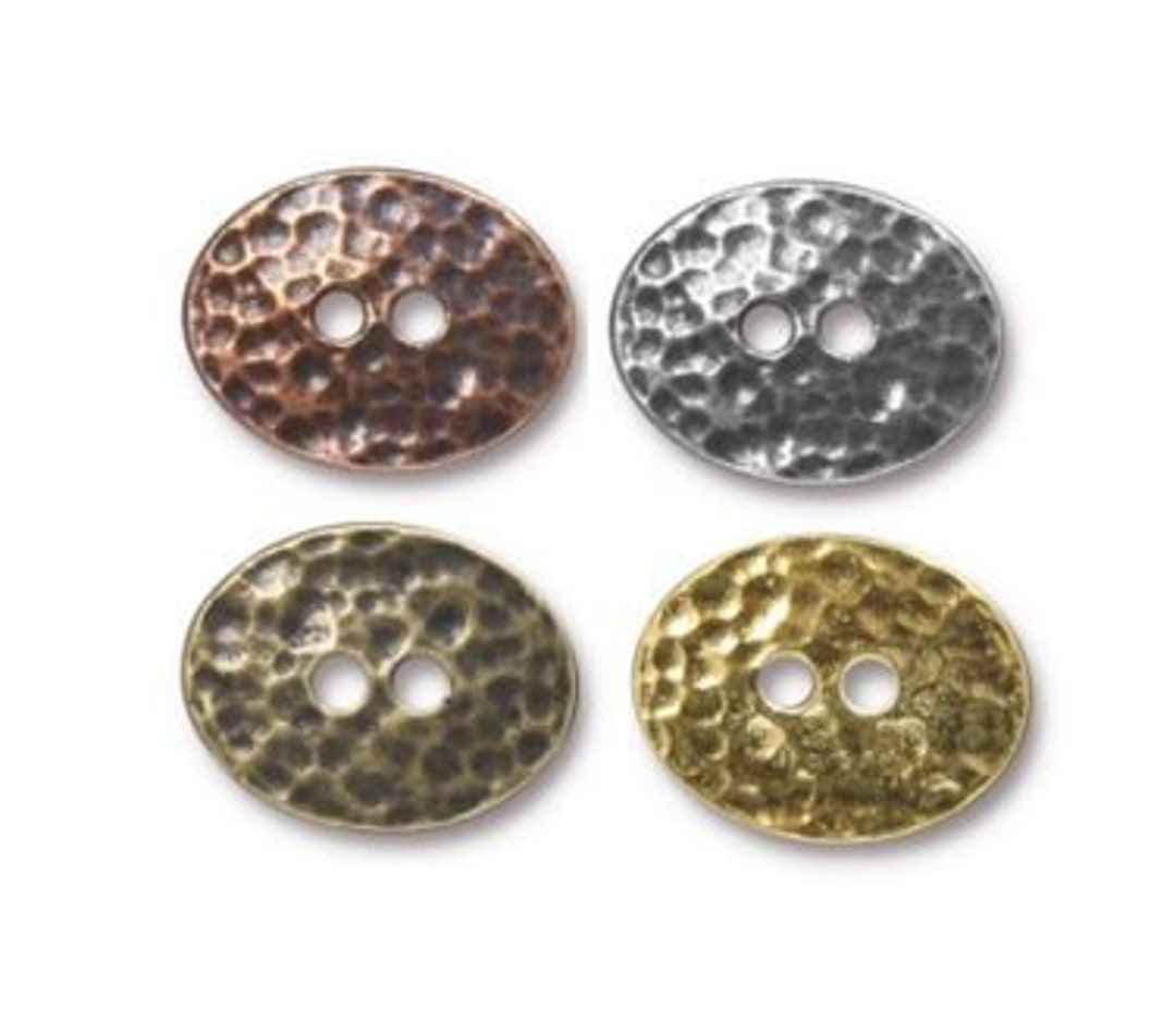 2 Pc Tierracast distressed Oval Buttons / 4 Colors to Choose From ...