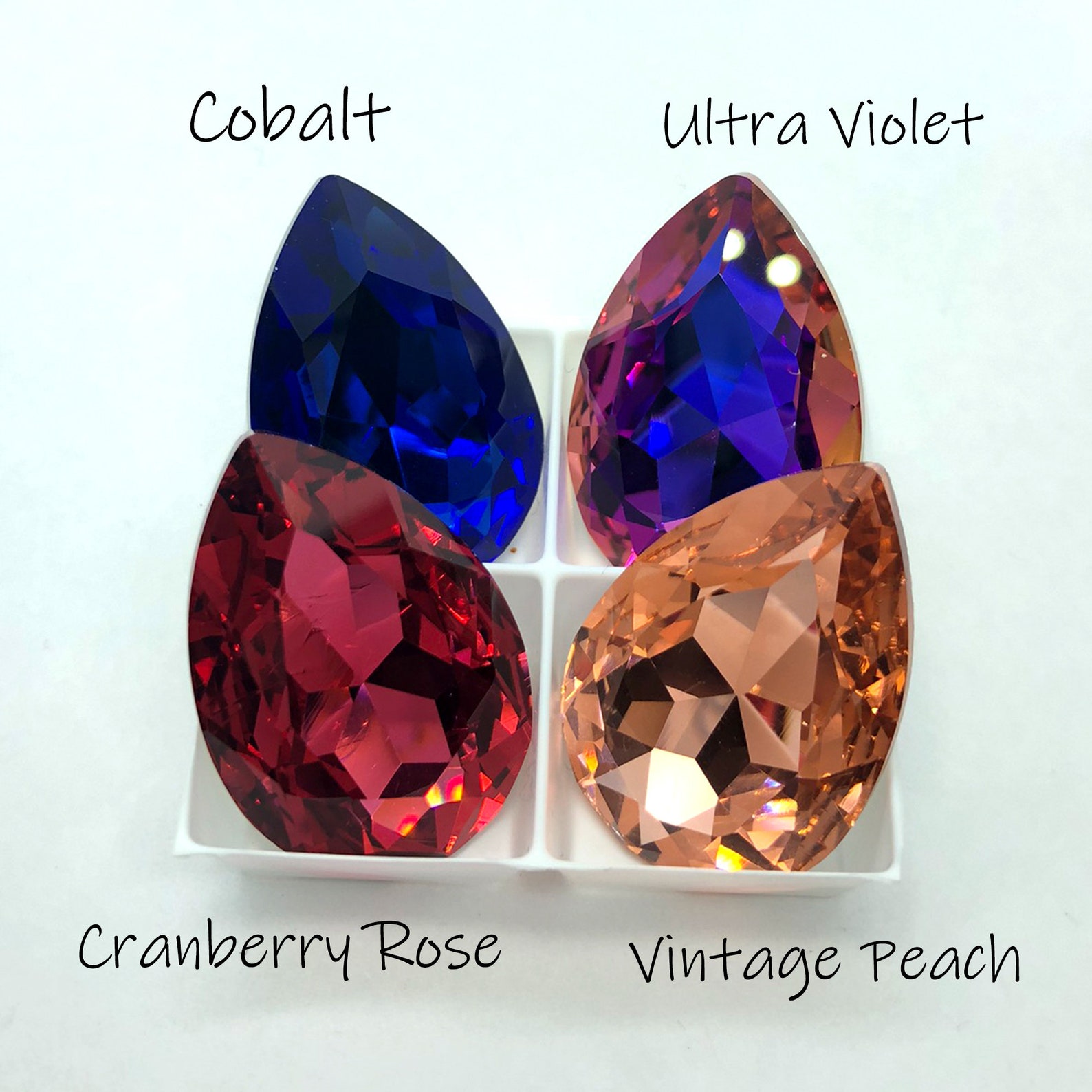 1pc 20x30mm Faceted Pear Crystal Stones / Multiple Colors! / Crystal ...