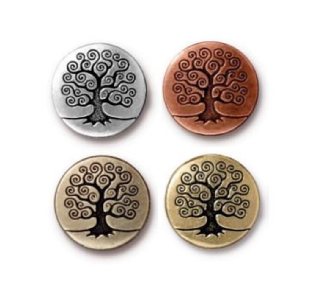 2 Pc Tierracast "tree OF Life" Buttons / 4 Colors to Choose From ...