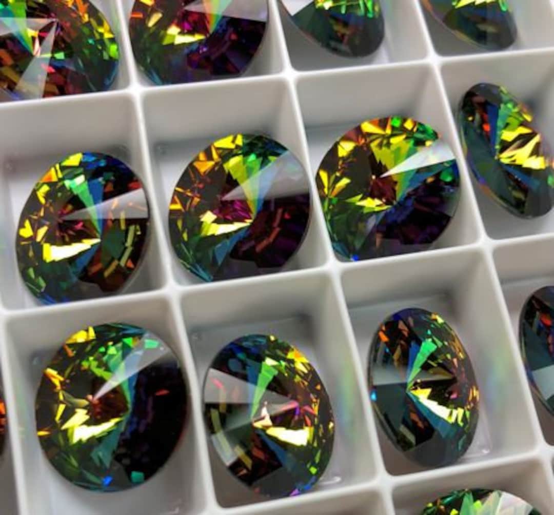 4pc 14mm Crystal Vitrail Medium Swarovski Rivolis / Article # 1122 ...