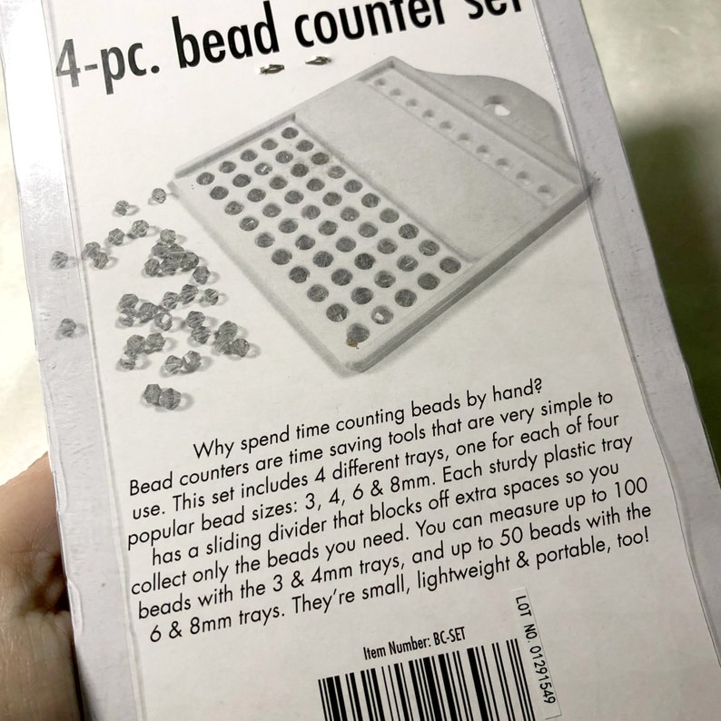 Bead Counter Set - 4 Pc - Counts 3, 4, 6, & 8mm / Easily Count and Sort ...