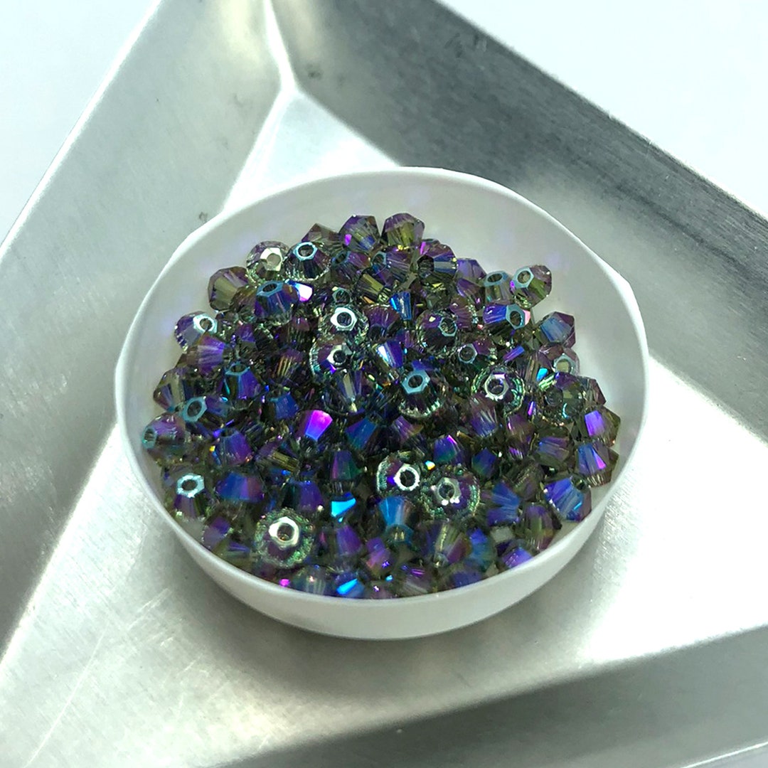 144pc 3mm Black Diamond Shimmer 2X Swarovski Crystal Bicones / Article ...