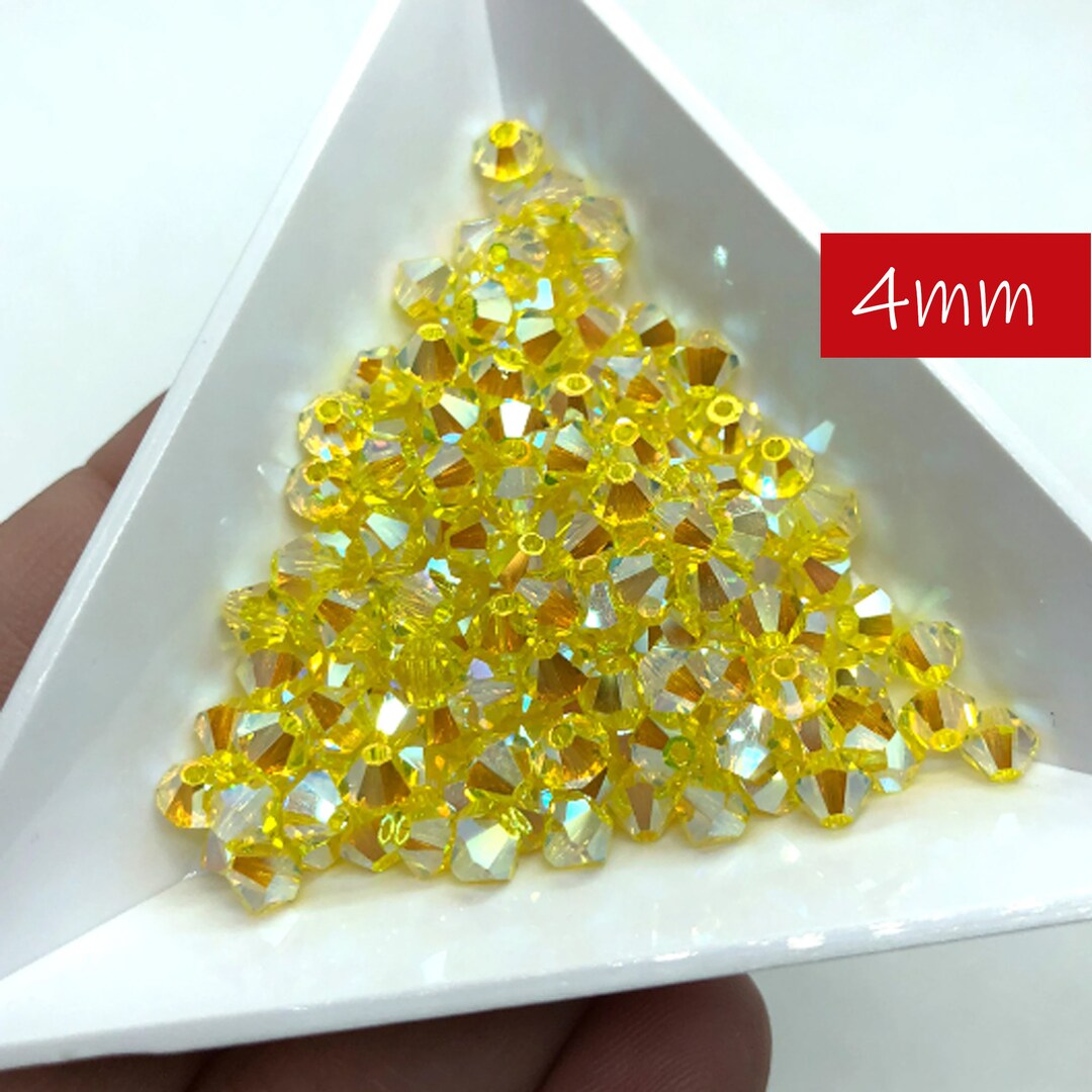 144pc 4mm Citrine AB2X Preciosa Crystal Bicones / Article 5328 ...