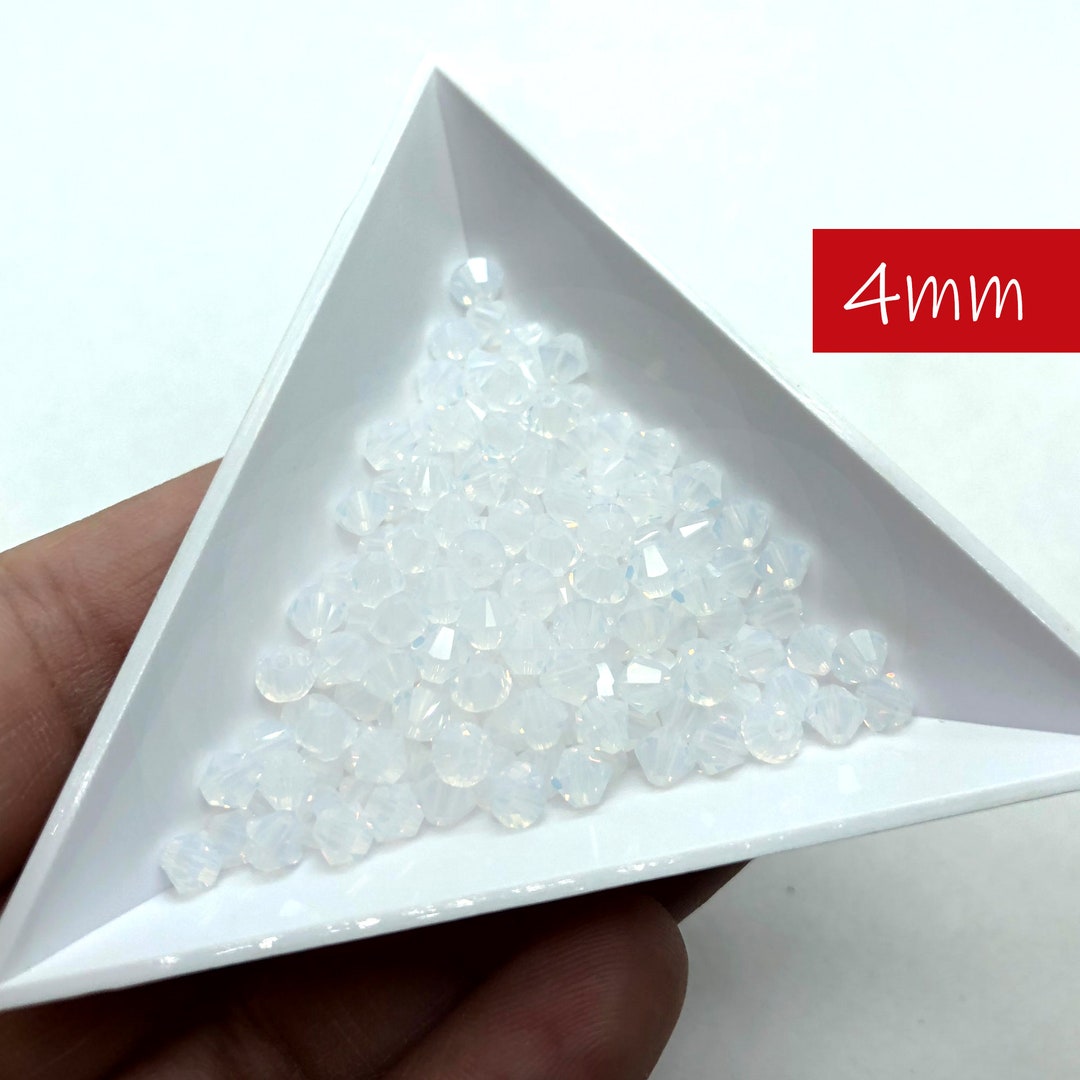 144pc 4mm White Opal Swarovski Crystal Bicones / Article #5328 ...