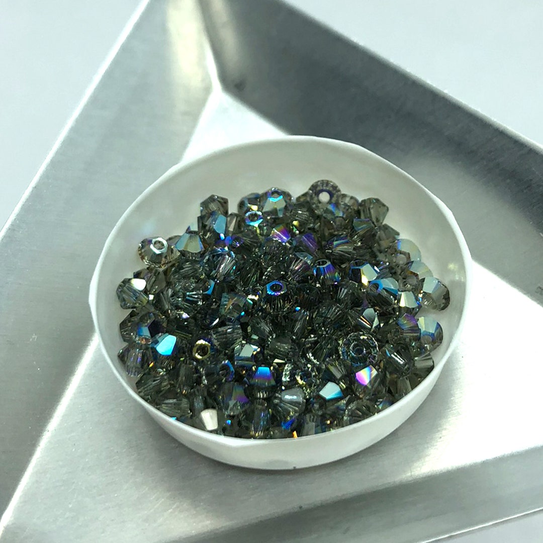 144pc 3mm Black Diamond Shimmer Swarovski Crystal Bicones / Article ...