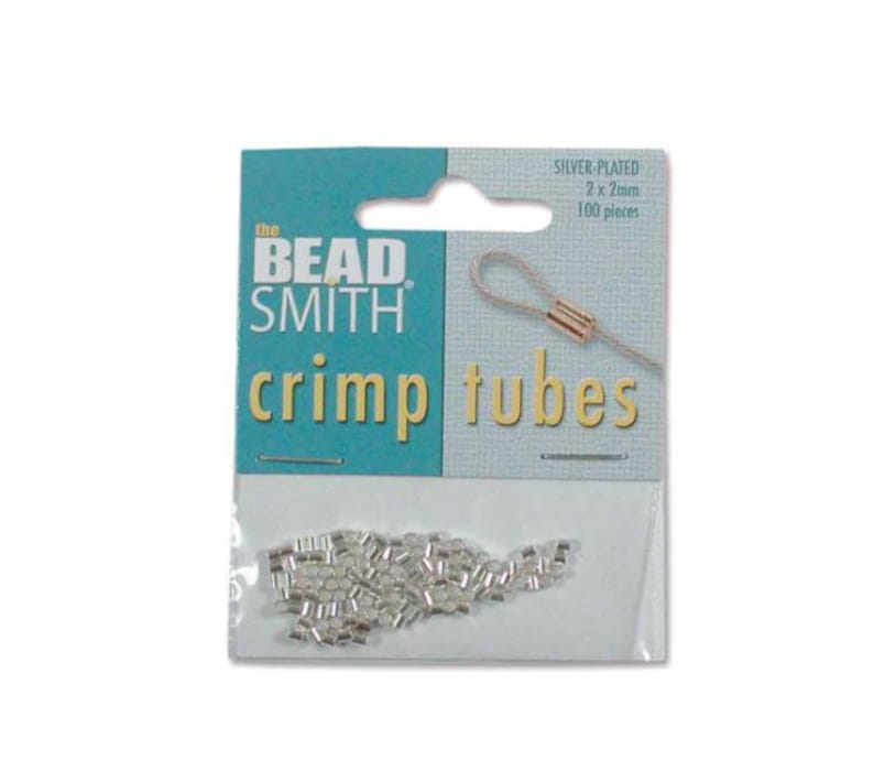 2x2mm Tube Crimps Bead Smith / 100pc, 400pc Packs / Plated in Silver ...