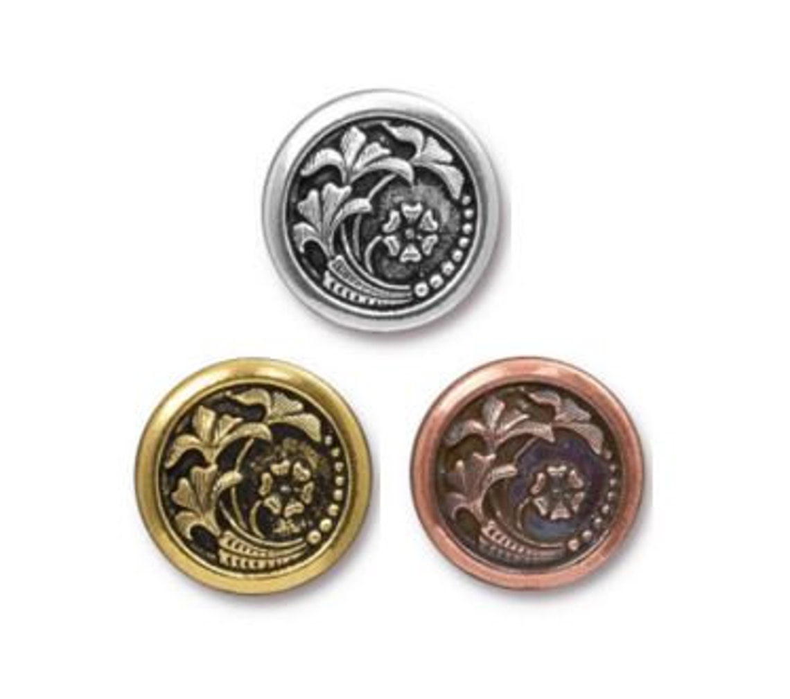 2 Pc Tierracast "czech Flower" Buttons / 3 Colors to Choose From ...
