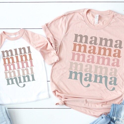 MAMA MINI Shirt Mom Tee Retro Mama Tshirt Matching Mommy - Etsy