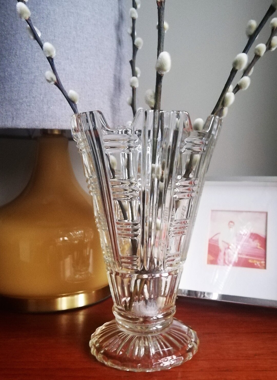 Vintage 1930s Art Deco Sowerby Glass Large Celery Vase Flint - Etsy UK