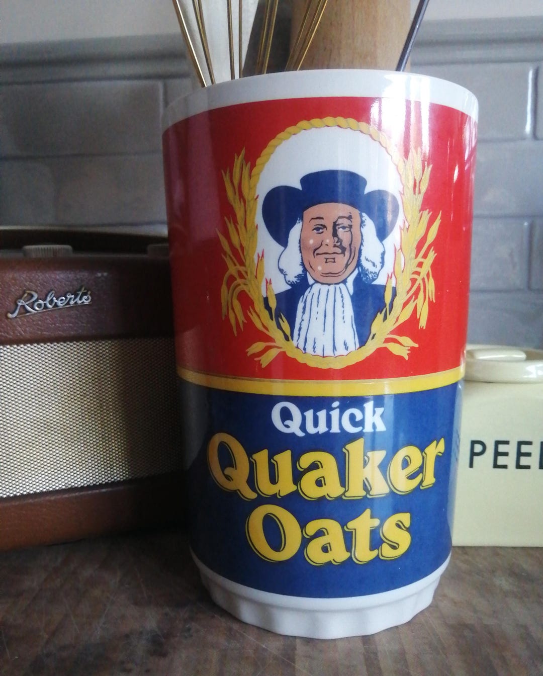Vintage 1970s Quaker Oats Lord Nelson Potteries Ceramic Storage/utensil ...