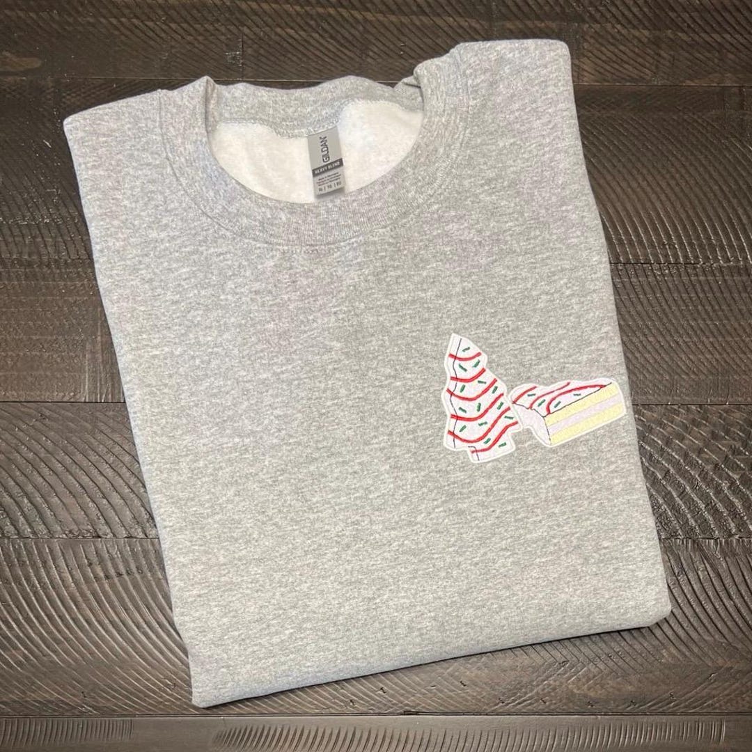 Christmas Cakes Sweatshirt, Christmas Tree Cake Shirt, Embroidered ...