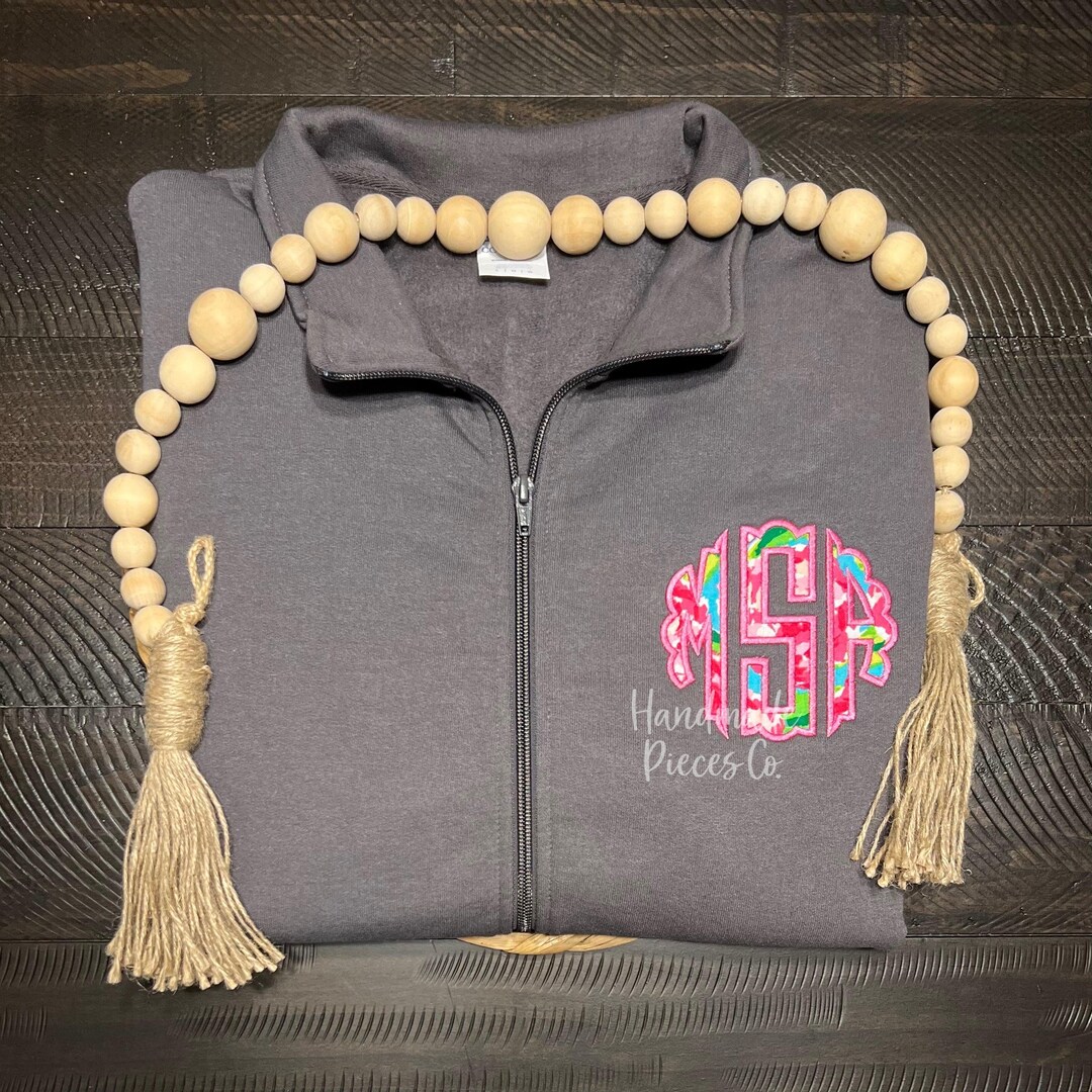 Embroidered Monogram Jacket, Monogrammed Jacket, Monogram Sweatshirt ...