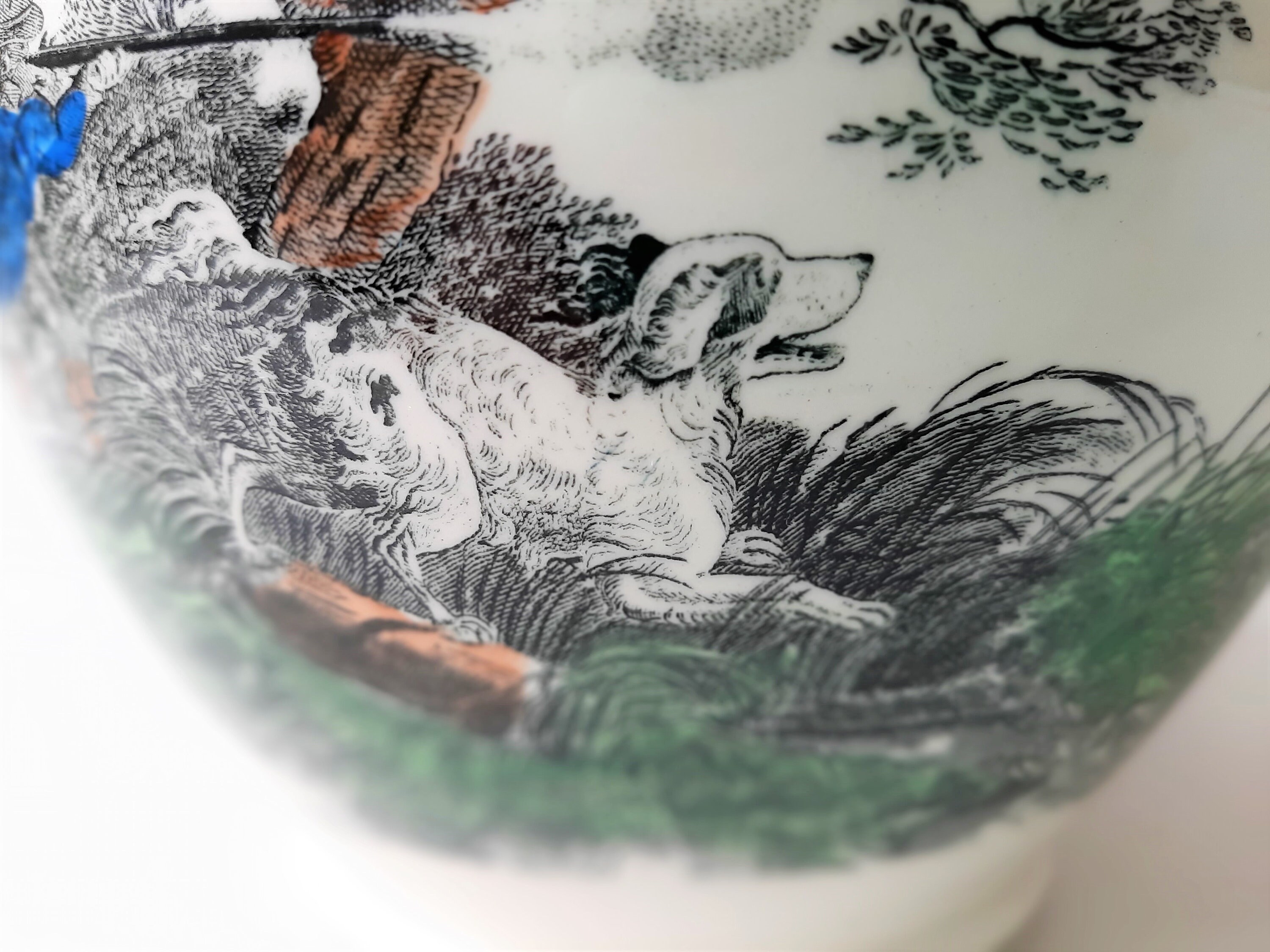 Large Antique English Adam Tunstall Transferware Pitcher With Hunt ...